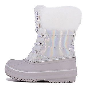 LONDON FOG Girls Bell Court Cold Weather Snow Boot SILVER Size 2