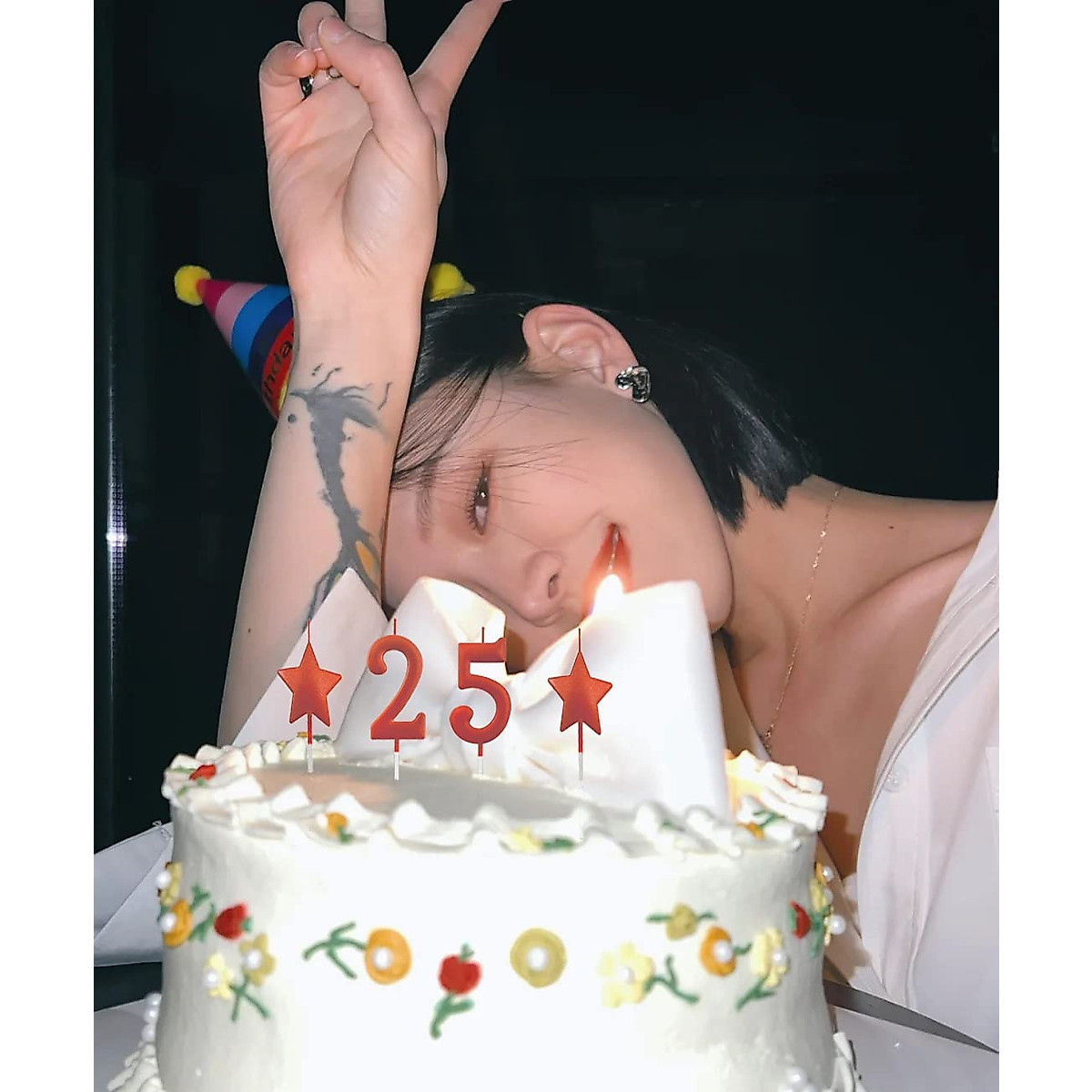 2.75in Red Number 2 Birthday Candles, Glitter Red Happy Birthday Cake Cupcake Toppers Decoration and Celebrating for Adults/Kids Party Baking (2.75in Red Number 2)