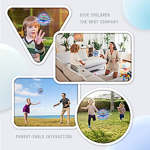 Flying Ball Toy Globe 360°Rotating Hand Controlled Orb Magic Led Lights Controller Mini Drone Boomerang Fly Spinners for Kids Adults Indoor Outdoor (Blue)