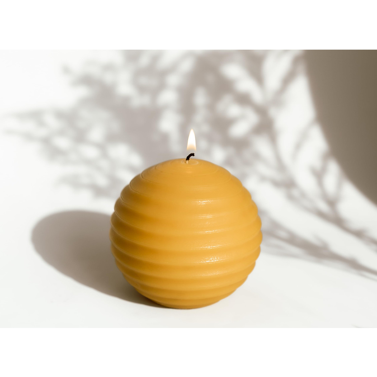 Home & Hive 100% Pure Beeswax Candle | 45 Hour Burn Time | Natural Beeswax with Cotton Wick | Round Candle