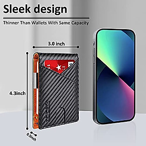 ZECICO Mens Slim Wallet Money Clip: Bifold Leanther Wallets RFID Blocking Front Pocket Wallets Credit Card Holder with ID Window Gifts for Men