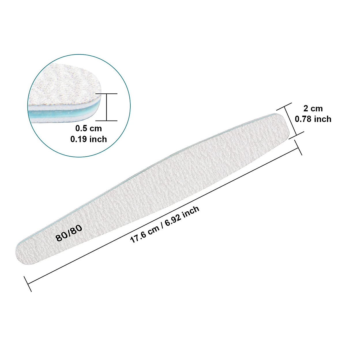 Diesisa 15pcs 80/80 Grit Nail Files for Natural Nails, Double Sided Emery Boards for Nails, Professional Nail Files for Acrylic Nails for Home & Salon (limas para manicura)