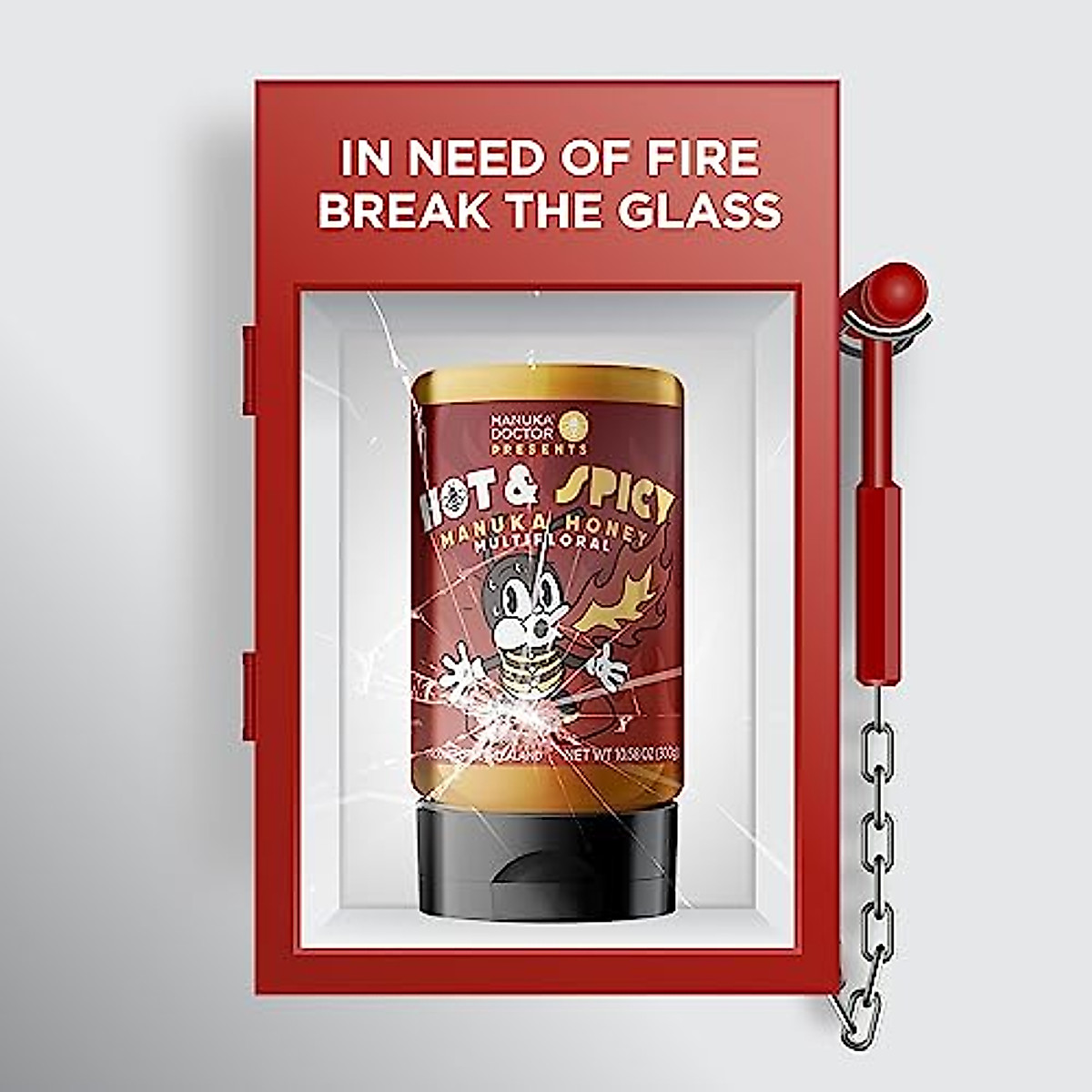 MANUKA DOCTOR - HOT HONEY - HOT & SPICY SQUEEZY Manuka Honey, 100% Pure New Zealand Honey infused with Chili Peppers for Buzzing Hot Flavor (10.58 oz)