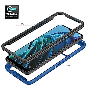 Asuwish Phone Case for TCL 30XE/30V/4X/20AX/20A/20R/Bremen 5G with Tempered Glass Screen Protector Hybrid Rugged Protective Cell Cover TLC T601DL 30 XE XE5G V 20 AX R A 6.67 Women Men Blue