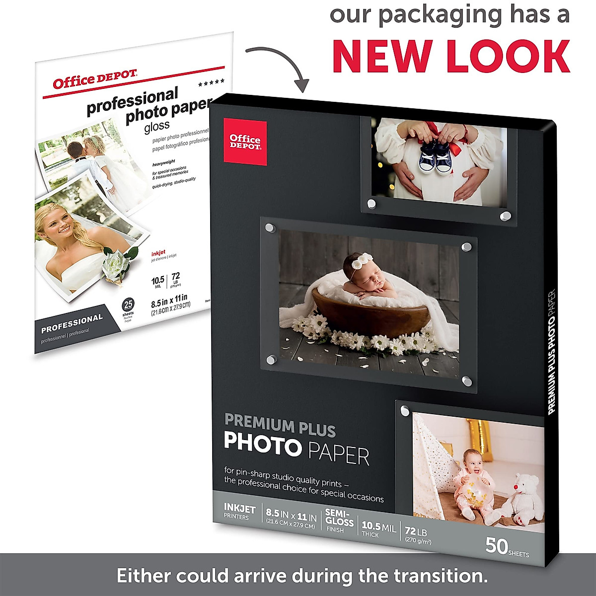 Office Depot Professional Photo Paper, Semi-Gloss, 8 1/2in. x 11in., Pack Of 50 Sheets, 124209