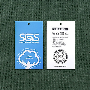 Simply Green Solutions Reusable Cotton Cloth Grocery Craft Bag, 15 x 16 Reusable Tote with Handle, Pack of 5, Forest Green