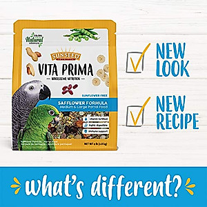 Sunseed Vita Prima Wholesome Nutrition Safflower Formula Large Parrot Food, 4 LBS