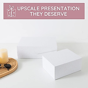 Soul & Lane Magnetic Gift Boxes with Lids (White and Gold, Pack of 2): Bridesmaid Gifts Cartons, Nesting Cardboard Christmas Boxes for Gifts, Stacking Mache Customizable Containers for Presents