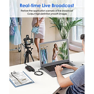 LENTION USB 3.0 HDMI Video Capture Card,1080p60 HD Video Streaming and Game Capturing, HDMI Passthrough, Work with OBS, Xbox, PS4, Switch for Live Broadcast, Gaming, and Recording(V90,Black)