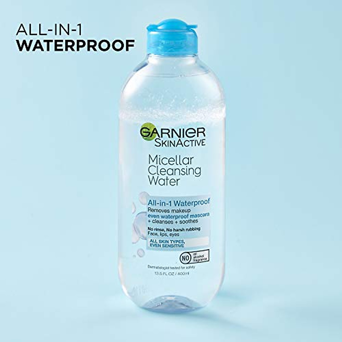 Garnier SkinActive Micellar Water For Waterproof Makeup, Facial Cleanser & Makeup Remover, 13.5 fl. oz, 1 count (Packaging May Vary)