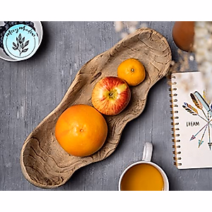 Moxy Meadows Wooden Dough Bowl - 16" long Wooden Decorative Bowl, great as a Centerpiece Bowl, Fruit Bowl, Bread Bowl or Farmhouse Décor. Add style to your home with our wooden dough bowls for décor.