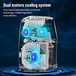 Portable Air Conditioners,8000 BTU(Ashrae) /5300 BTU (SACC), Compact Home A/C Cooling Unit with Remote Controller,Built-in Dehumidifier,Fan Modes,up to 150 Square Feet,white,New 2023 Model