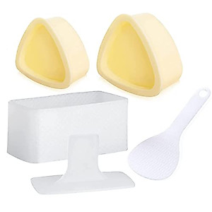 NCYOEW Onigiri Mold, Musubi Maker Press and 2 Triangle Rice Molds, Non Stick Musubi Maker Kit - Make Your Own Sushi at Home (Yellow)