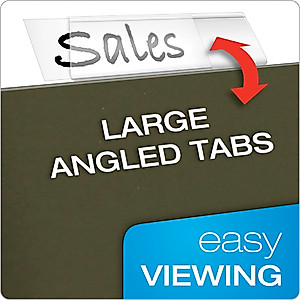 Pendaflex Insertable Plastic Tabs Hanging Folder Tabs, 2", Clear, 25 Tabs and Inserts per Pack (42)