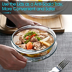 Mini-0.5 Liter Glass Casserole Dish With Glass Lid, Round Oven Safe Glass Bakeware with Handles, Microwave Oven Safe Glass Bowl with Lid