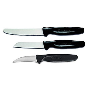 WUSTHOF knife set 3 pieces, Create Collection (1065370001) with paring knife, vegetable knife and universal knife, sharp kitchen knives black, rustproof