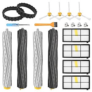 Replacement Accessory for iRobot Roomba 800 900 Series 805 860 870 871 880 890 960 980 Vacuum Accessories, Replacement Parts with 4 Roller Brushes,2 Tires,4 Filters,4 Side Brushes & Screws