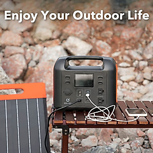 GOLABS R500 Portable Power Station, 518Wh Outdoor Solar Generator LiFePO4 Battery Backup with 500W Pure Sine Wave AC Outlet, PD 100W USB C Quick Charge for CPAP Camping RV Travel Emergency Orange