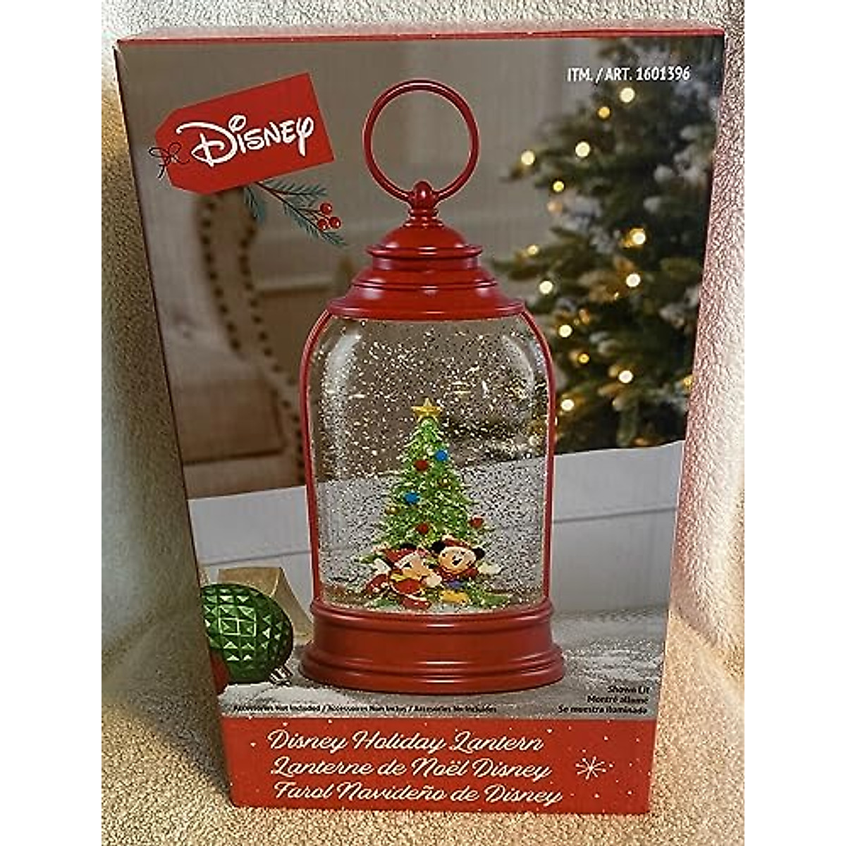 Disney Holiday Lantern ~ Christmas Tree Snow Dome Water Globe Glitter (Pack of 1)