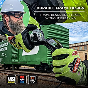 Ergodyne - 56003 Skullerz Loki Convertible Anti-Fog Safety Glasses, Clear Lens- Includes Gasket and Strap to Convert to Goggle Anti-fog Clear Lens, Black Frame