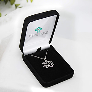 Prime and Pure Charm Pendant Necklace Set in 925 Sterling Silver for Womens | Open Lotus | Celtic Cross | Angel Wing | Tiny Lotus | Tiny Love Heart (Open Lotus)