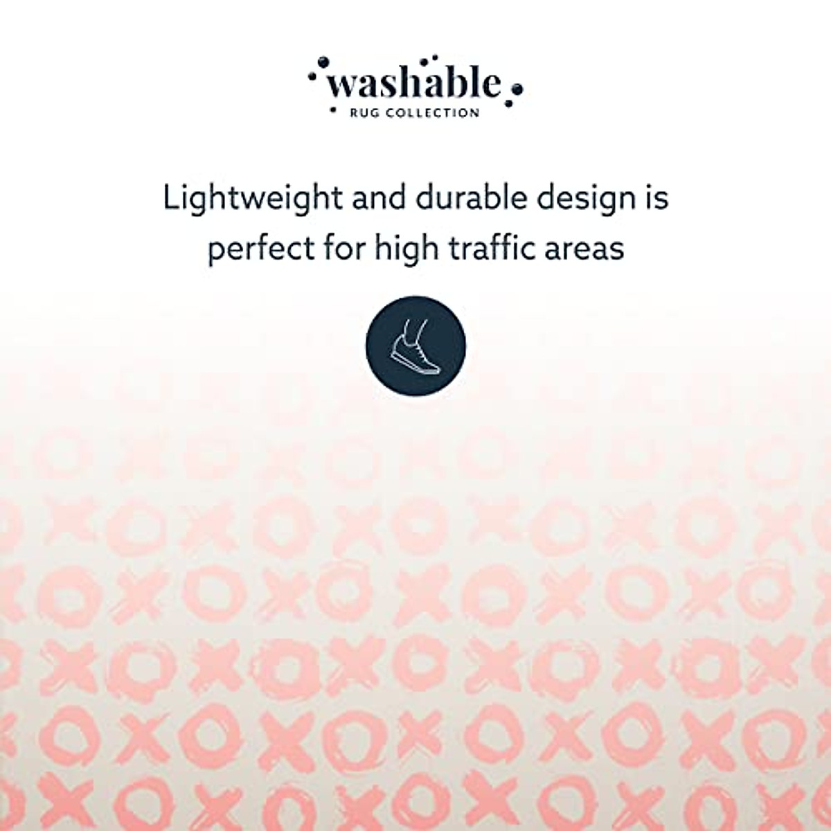 Linon Home Decor Products The Anywhere Washable Rug Boden Ivory & Pink 3' X 5' Accent Rug