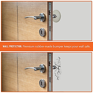 Premium Quality Large 2 Pcs Door Bumper Self Adhesive Sticker Strong Stickiness Wall Protector Guard Door Knob Stopper 3.2 Inches Rubber Round White Silicone Door Handle Bumper Set