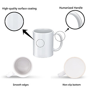 Miucoguier Sublimation Mugs 12 oz - Set of 12 Bulk Sublimation Mugs Blank Tazas Para Sublimacion White Ceramic Cups White Coated Ceramic Mug for Coffee Soup Tea Milk Latte Hot Cocoa