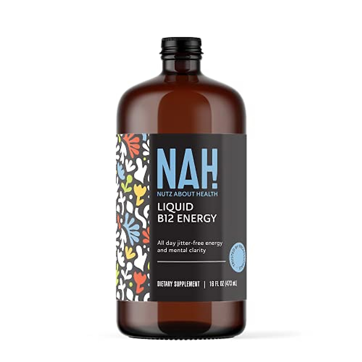 NUTZ ABOUT HEALTH B12 Liquid Vitamin 9000 mcg - Made in USA, High Potency All Natural Vitamins, Gluten Free, All Day Energy & Mental Clarity, 16 fl oz (32 Daily Servings)