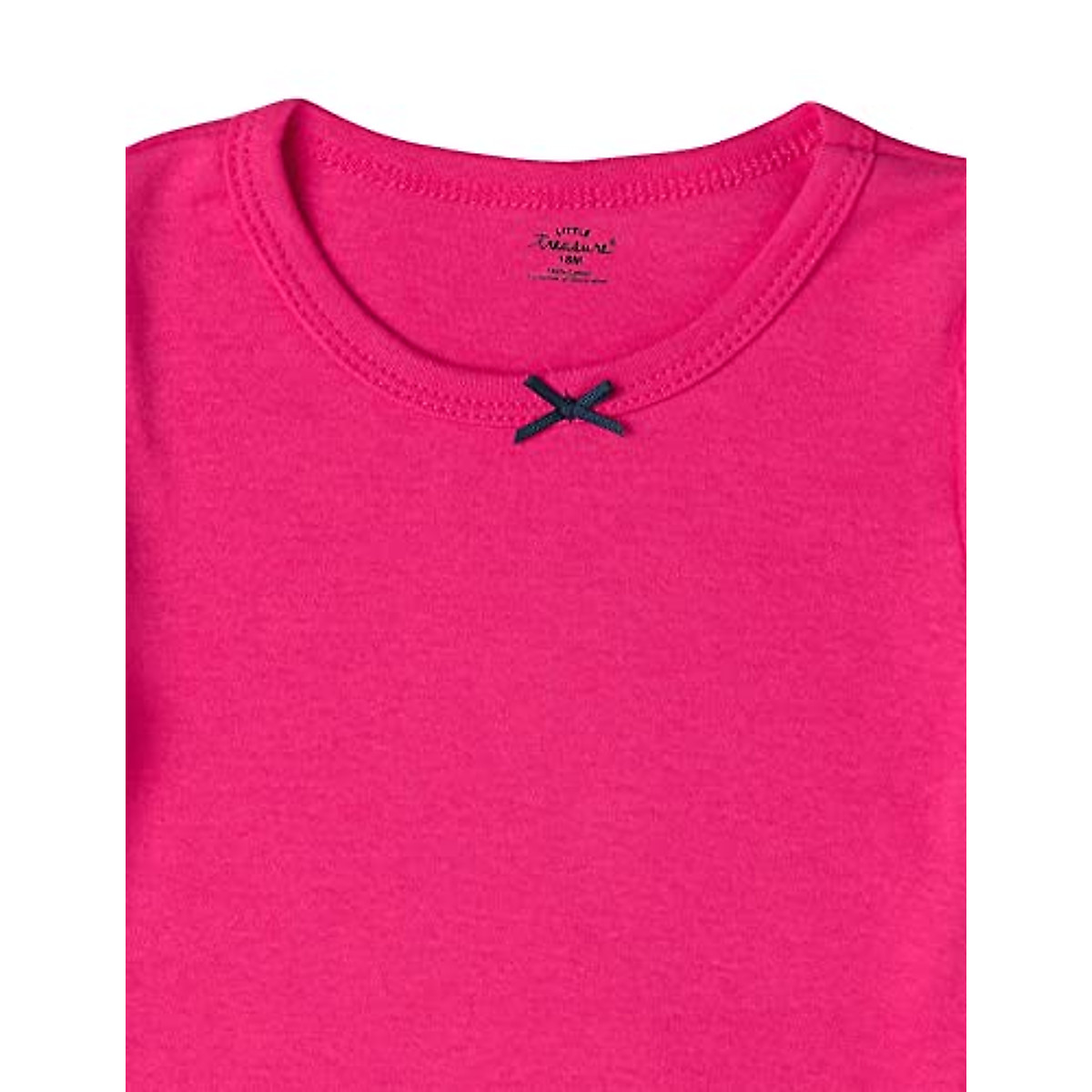 Little Treasure Unisex Baby Cotton Bodysuits, Bow Necklace Long-Sleeve, 12-18 Months