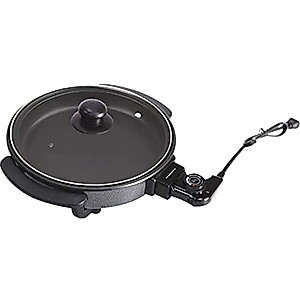 OVENTE SK10112B Round Electric Frying Pan, Black
