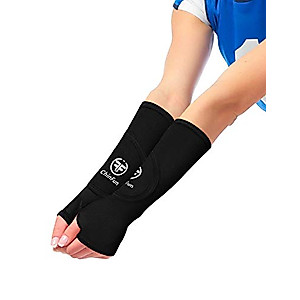 ChinFun Volleyball Arm Sleeves for Girls Women Passing Forearm Sleeve with Pads Kid Youth Adult Volleyball Training Equipment for Protect Arms from Sting 1 Pair Black Size 10 Inches