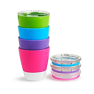 Munchkin® Splash™ Open Toddler Cups with Training Lids, 7 Ounce, Multicolored, 4 Pack