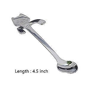 20PCS Stainless Steel Cute Mini Cat Spoon for Tea, Coffee, Dessert, Sugar, Ice Cream, etc (11.5cm/4.5inch)