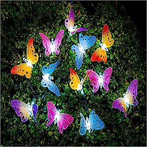 HGKFJH Solar 20 Light Fiber Butterfly Light Control LED Light String Lantern Garden Home Decoration Light