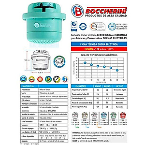 Boccherini Electric Instant Hot Water Shower Head Heater + FREE wall support/tube (FUSION)