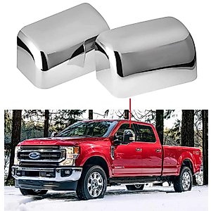PerfecTech Super Duty Chrome Plated Mirror Covers Ultra Durable Top Half for 2008-2016 Ford F250 F350 F450（2 Pcs）