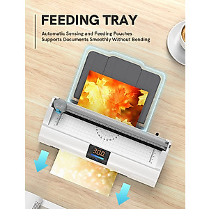 Laminator Machine with Laminating Sheets, 9 Inches Portable Personal Laminating Machine for Teachers School Home Office, Fast Warm-up No Jam No Wrinkles, Thermal Laminator with Paper Cutter