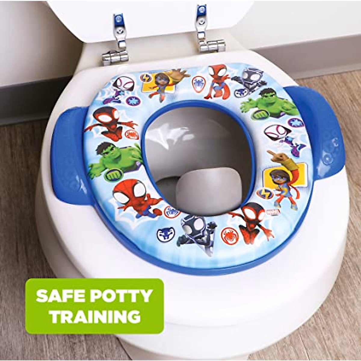 Spidey and His Amazing Friends "Team Up" Soft Potty Seat and Potty Training Seat - Soft Cushion, Baby Potty Training, Safe, Easy to Clean