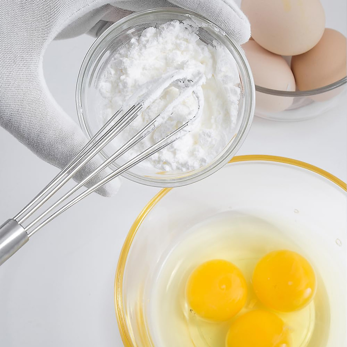 FLYINGSEA Whisk,Small Whisk,Mini Whisk,Stainless Steel Whisk,Wisk,Whisks for cooking,Cooking and Kitchen Gadget.