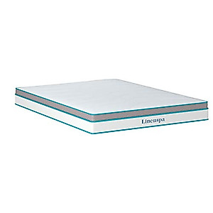 Linenspa 10 Inch Memory Foam and Spring Hybrid Mattress - Medium Feel - Bed in a Box - Quality Comfort and Adaptive Support - Breathable - Cooling - Perfect for a Guest Bedroom - Queen Size