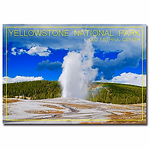 Old Faithful Geyser Yellowstone National Park Travel Refrigerator Magnet Size 2.5" x 3.5"