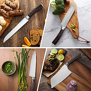 kangdelun Pro Kitchen Knives, 4 Pcs Ultra Sharp Quality Chef Knives, Premium German Steel 4116, Gift Box