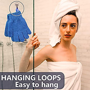 Exfoliating Gloves - Body Scrub for Smooth and Soft Skin - Body Exfoliator for Ingrown Hair Dead Skin Remover and Itchy and Flaky Skin - Scrubber Shower Accessories 1 Pair Glove Mens Stocking Stuffer