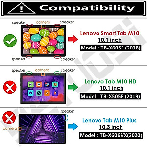DETUOSI 【2 Pack】 Screen Protector Compatible with Lenovo Smart Tab M10 10.1" 2018 (Model:TB-X605F) Tablet, [NOT for M10 2019 (TB-X505F)], Easy to Install/Case-Friendly/Anti Fingerprint Tempered Glass
