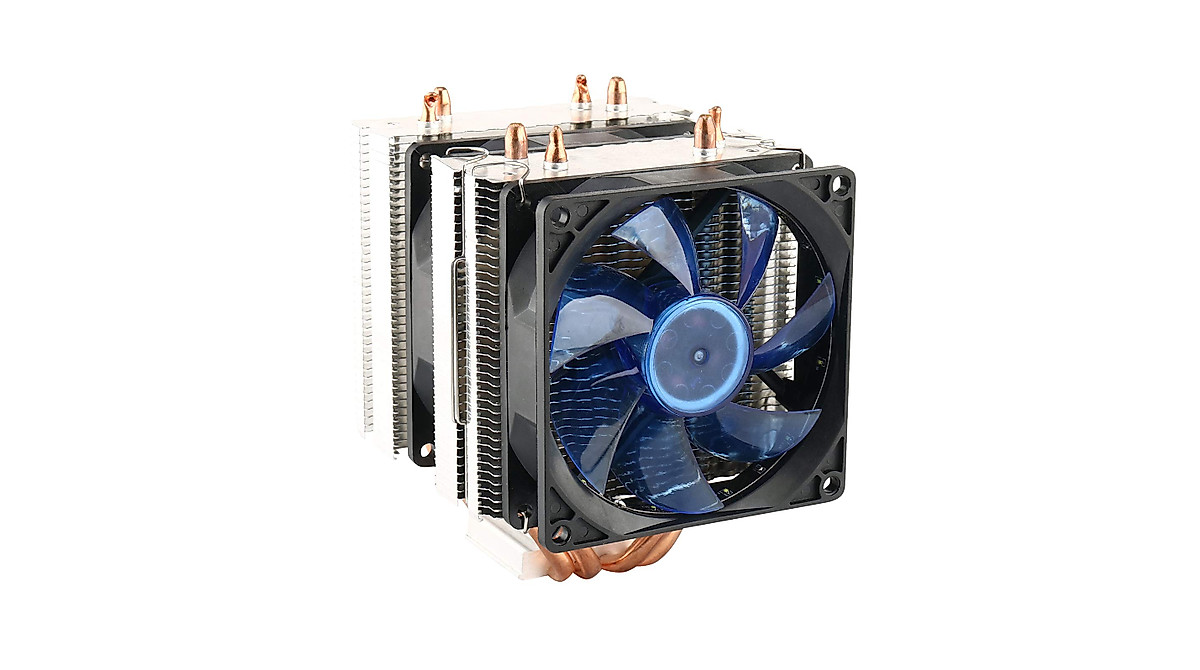 Cooler PC Dual Fan CPU Heatsink with LED Light | Universal Compatibility