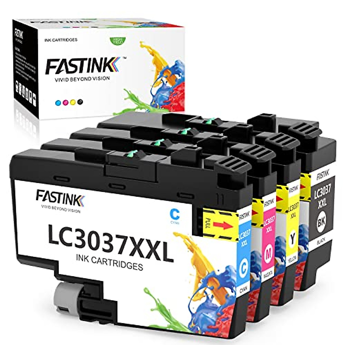LC3037 BK/C/M/Y Ink Cartridges,High Yield,4 Pack,Replacement for Brother LC3037 XXL, Work with Brother MFC-J5945DW MFC-J6945DW MFC-J5845DWXL MFC-J6545DWXL Printer,LC3037BK, LC3039BK, LC3039