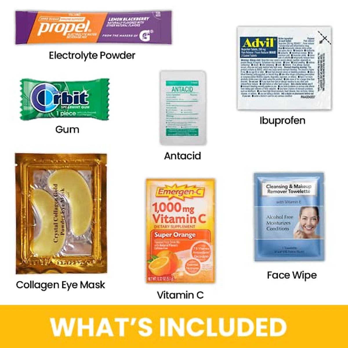 Real Vitamins The Rally Bag - 1 Pre-Filled Hangover Kit for Bachelorette Party Favors, 21st Birthdays, Weddings, Corporate Events | 7 Piece Hangover Supplies & Bag (1 Kit)