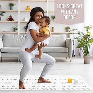 Stylish Baby Play Mat - Soft, Easy to Clean 5.6 x 4 ft. Floor Mat Creates A Safe Play Area for Your Baby Boy or Girl - The Perfect Modern Foam Playmat Fits Nicely with Your Kids Playroom Or Home Decor