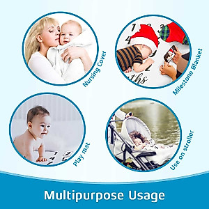 KIKIDO Cartoon Dinosaur Baby Monthly Milestone Blanket Jurassic Dinosaur Photo Background New Baby Boy Swaddle Blanket Gift Capture Baby Personalized Growth Chart Flag Blanket 48x40Inch